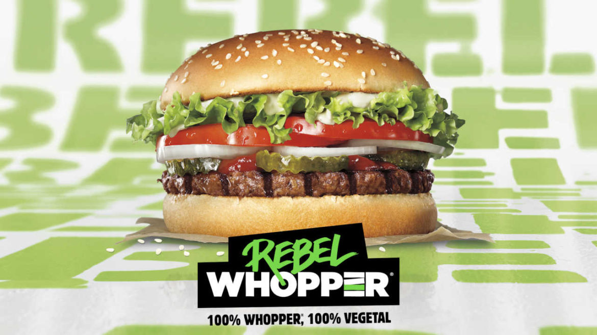 Rebel Whopper. Burger King já tem um hambúrguer 100% vegetal